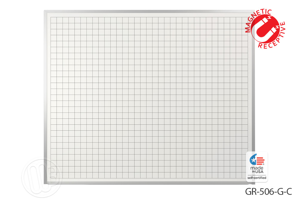 Magnetic Dry Erase Grid Board - 5' x 6' | Signature Series