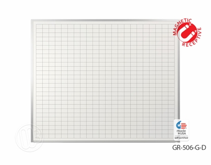 Magnetic Dry Erase Grid Board - 5' x 6' | Signature Series