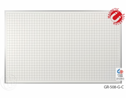 Magnetic Dry Erase Grid Board - 5' x 8' | Signature Series