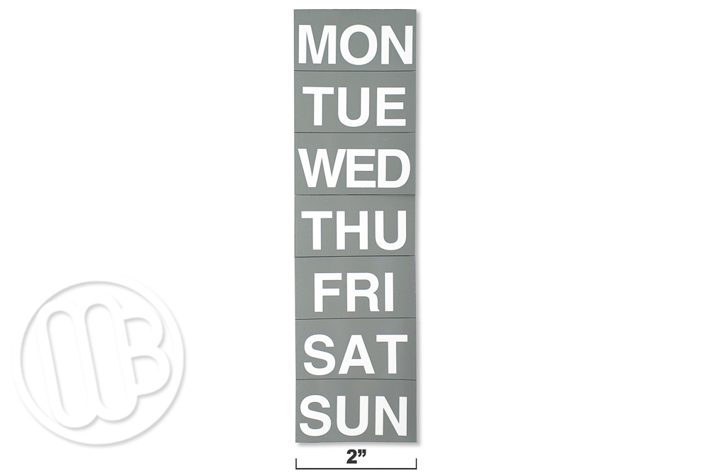 Day of the Week Magnets - 1" Tall - 3 Color Options | OptiMA