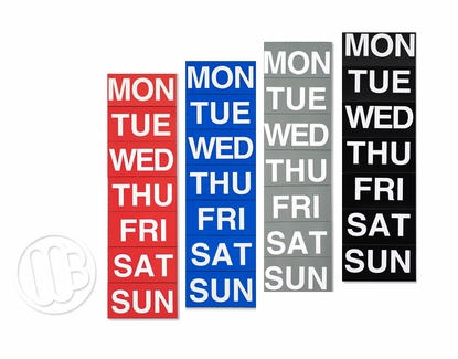 Day of the Week Magnets - 1" Tall - 4 Color Options | OptiMA