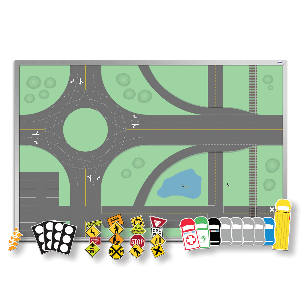 Driver's Ed Magnetic Dry Erase Board & Magnet Kit by OptiMA