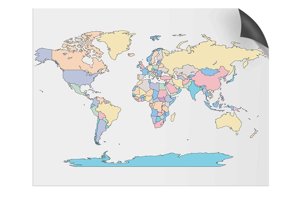 Dry Erase World Map Magnet