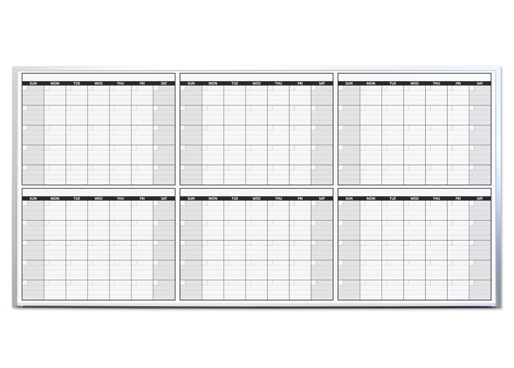 Six Month Dry Erase Calendars - Non-Magnetic Whiteboards | OptiMA