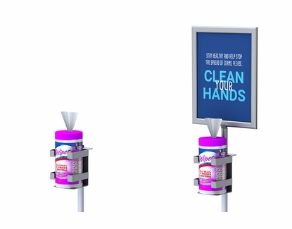 Hand Sanitizer Wipes Dispenser Stand, Square Base