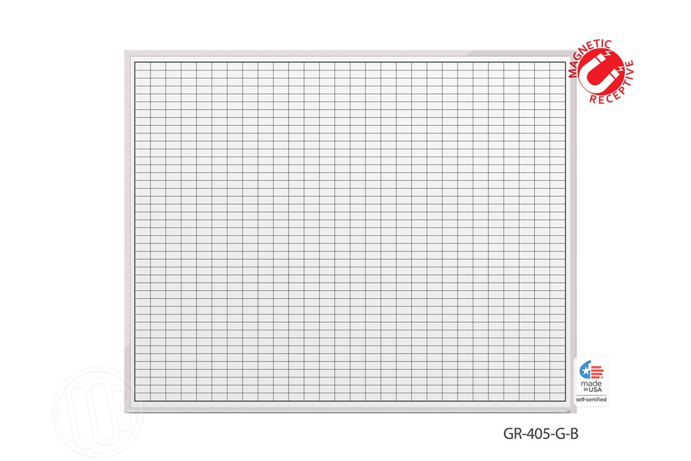 Magnetic Dry Erase Grid Boards with Options - 4' x 5' | OptiMA