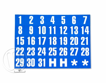 Magnetic Number Set 1-31 - 1" Tall - 4 Color Options | OptiMA