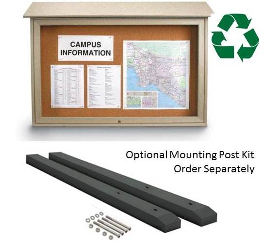 Outdoor Message Center with Top-Hinge Door