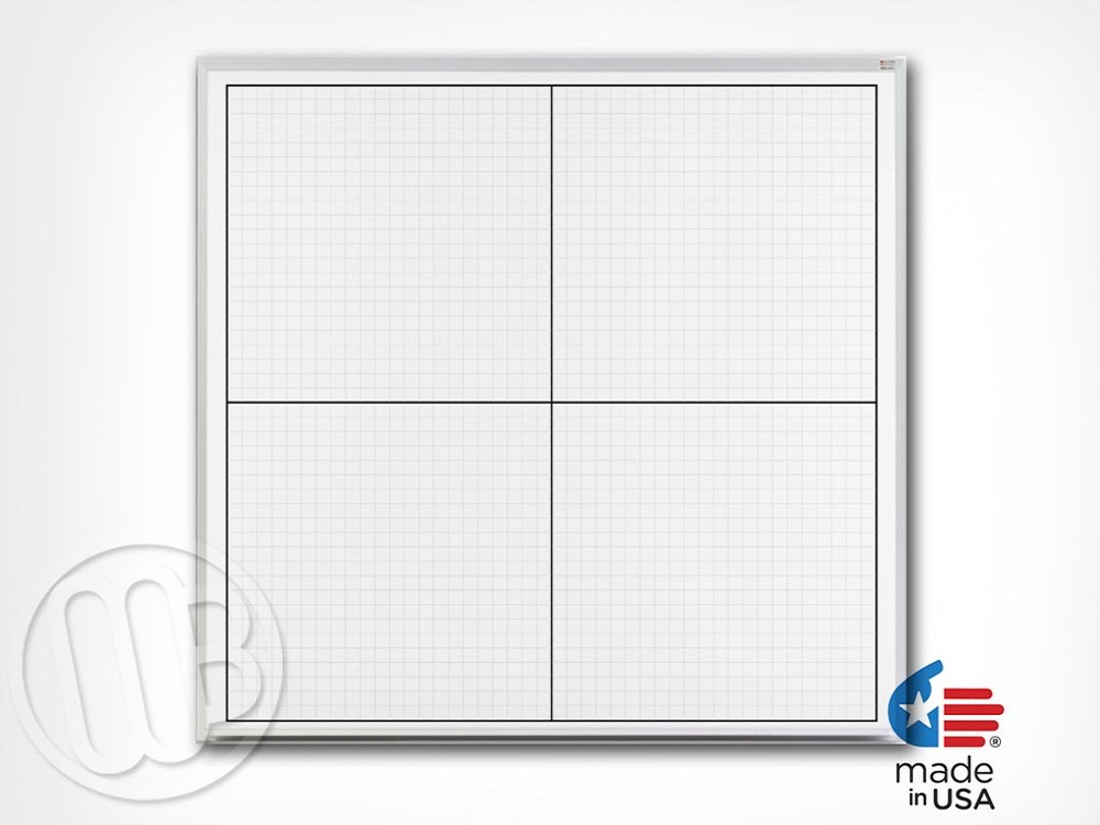 Scratch and Dent XY Grid Board 4' x 4' Non-Magnetic