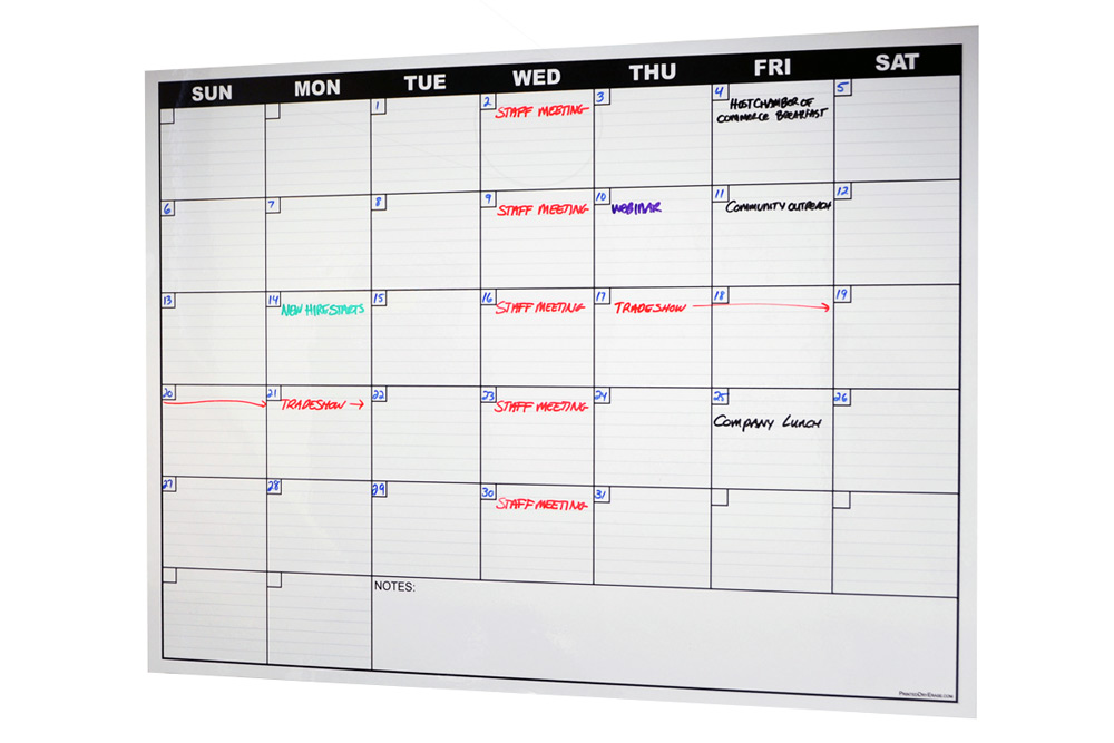 Peel-n-Stick Dry Erase Calendar Decal