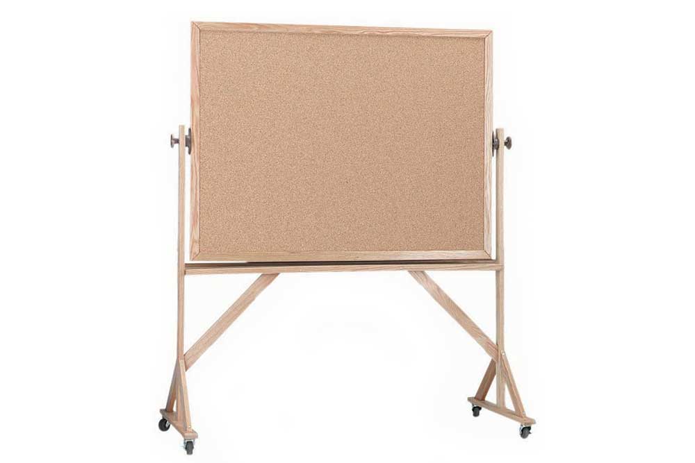 Wood Framed Portable Double Sided Cork Board