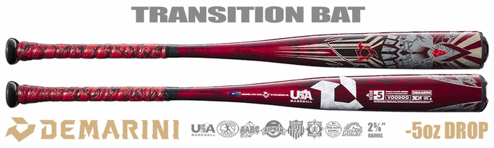 Sale! Buy DeMarini Voodoo One 2-5/8" Youth USA Bat WBD2361010 -5oz ...