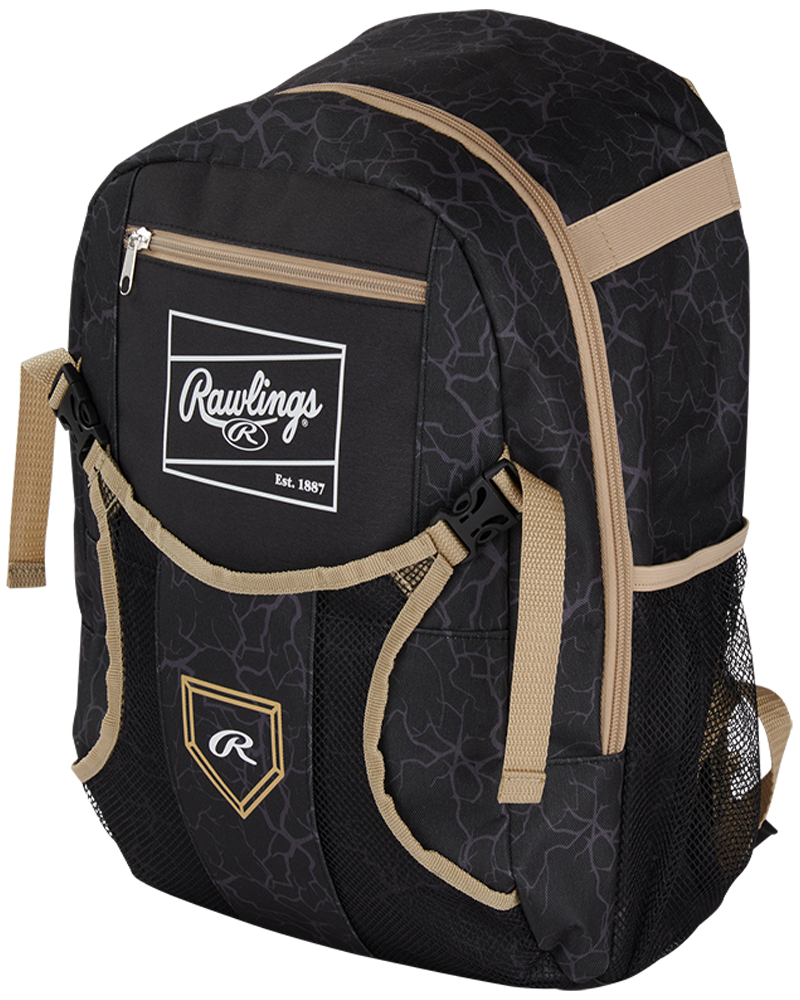 Rawlings T-Ball Black Crackle Youth Backpack BKPKTB-CRACKLE-BK