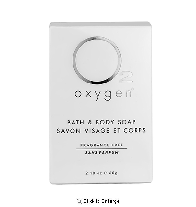 O2 Oxygen Fragrance Free Bath & Body Bar Soap 60G/2 oz
