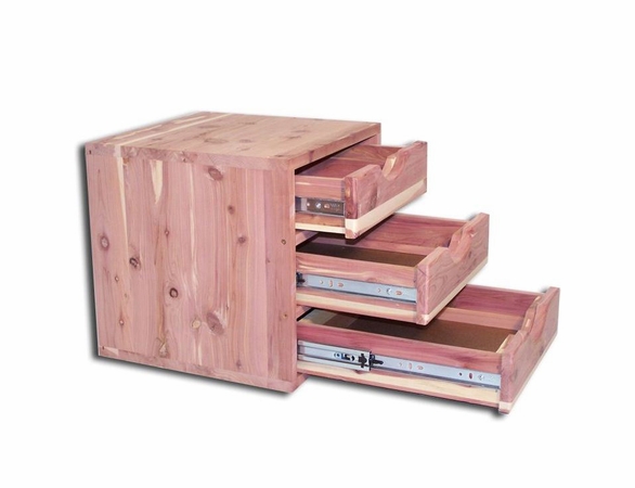 14" Box with 3 Aromatic Cedar Drawers - CedarwoodFurniture.com
