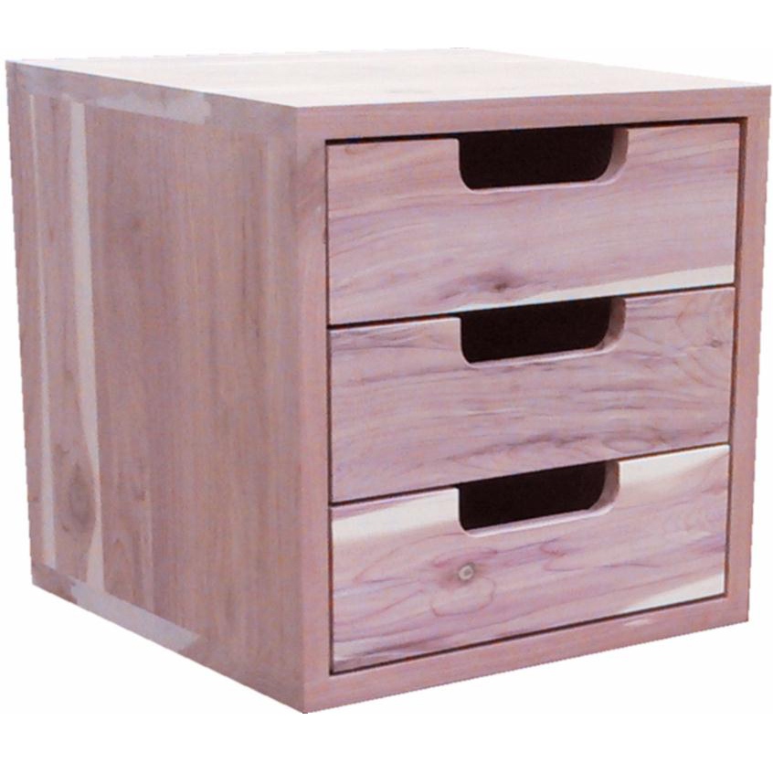 14" Box with 3 Aromatic Cedar Drawers - CedarwoodFurniture.com