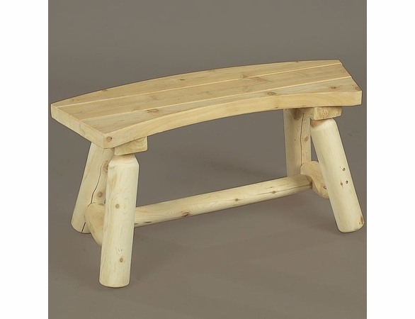 Curved Cedar Wood Log-Style 3-Foot Bench