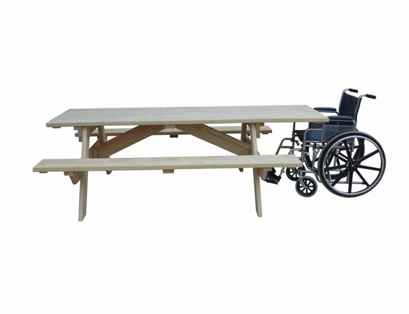 8' Heavy Duty ADA Table w/Attached Benches