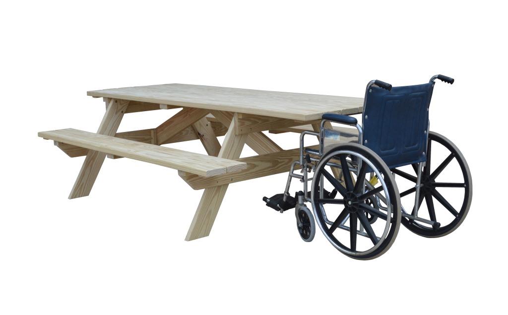 8' Heavy Duty ADA Table w/Attached Benches