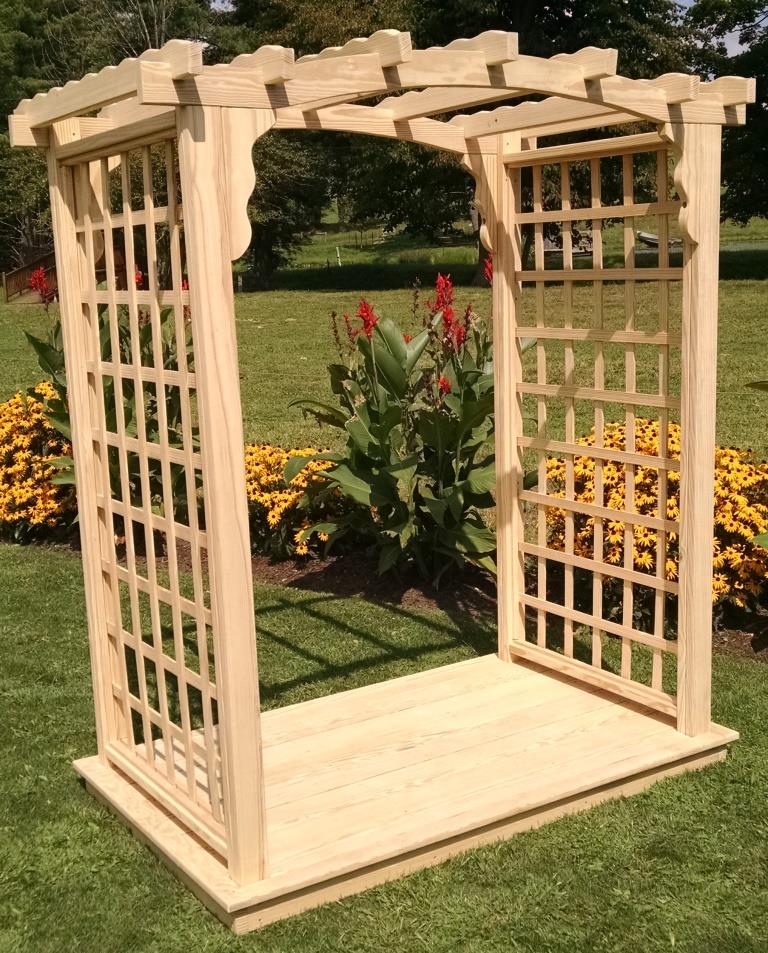 Cambridge Pressure Treated Pine Garden Arbor and Deck , Available In ...