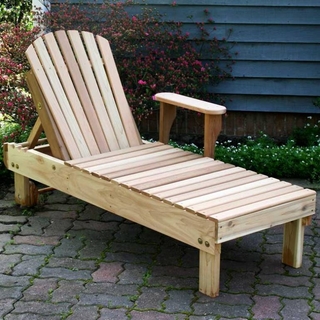 Redwood and Cedar Wood Outdoor Chaise Lounges