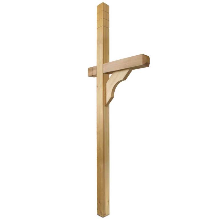 Cedar Wood Decorative Mailbox Post