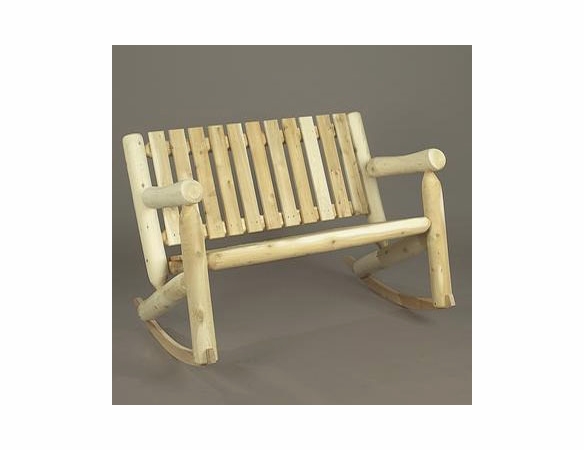 Cedar Wood Log-Style Double Rocking Chair