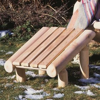 Northern White Cedar Wood Log-Style Ottoman