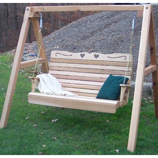 Standalone Cedar Wood Outdoor Swing Frames