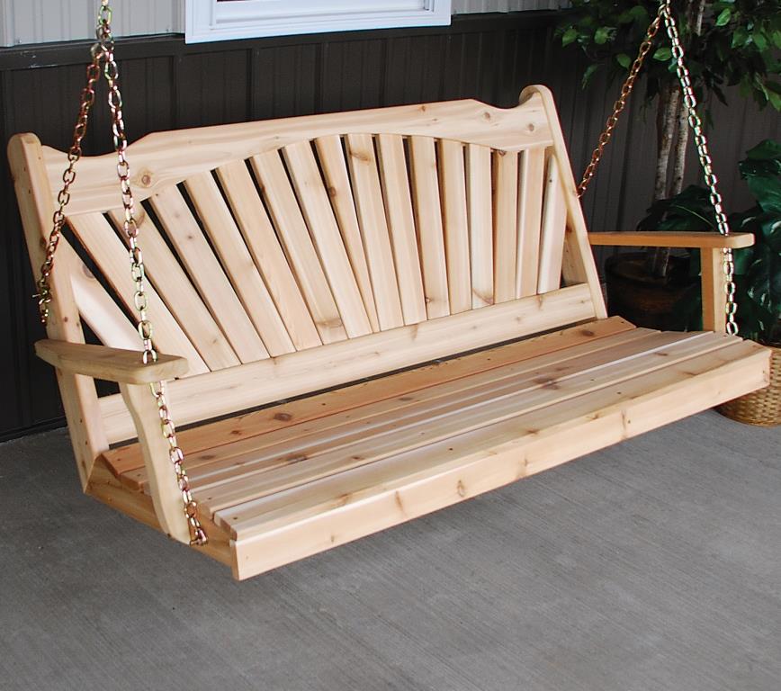 Fan Back Cedar Swing 4', 5' or 6'