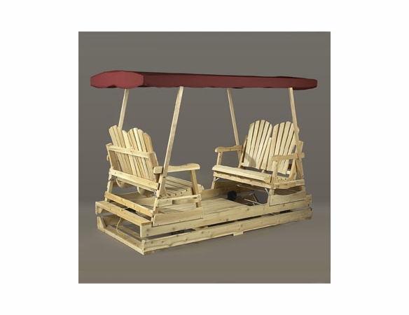 Cedar Wood Garden Chair Double Glider|4 Person Glider Swing
