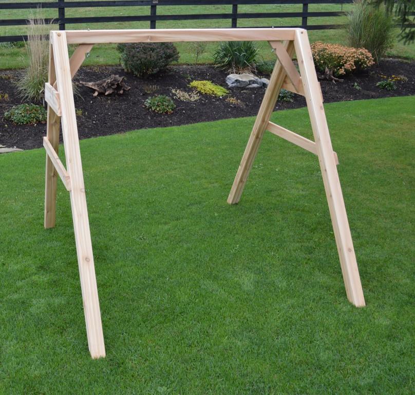 Cedar Wood Heavy-Duty A-Frame Swing Stand with Hardware