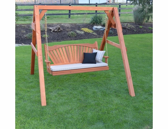 Cedar Wood Heavy-Duty A-Frame Swing Stand with Hardware