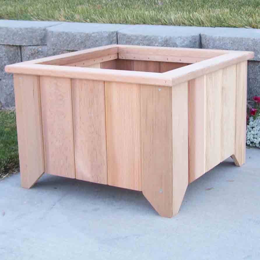 Cedar Wood Heritage Square Planter Box – Four Sizes