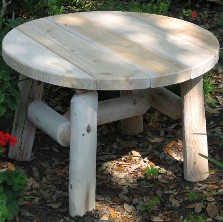 Cedar Wood Log-Style Coffee Table