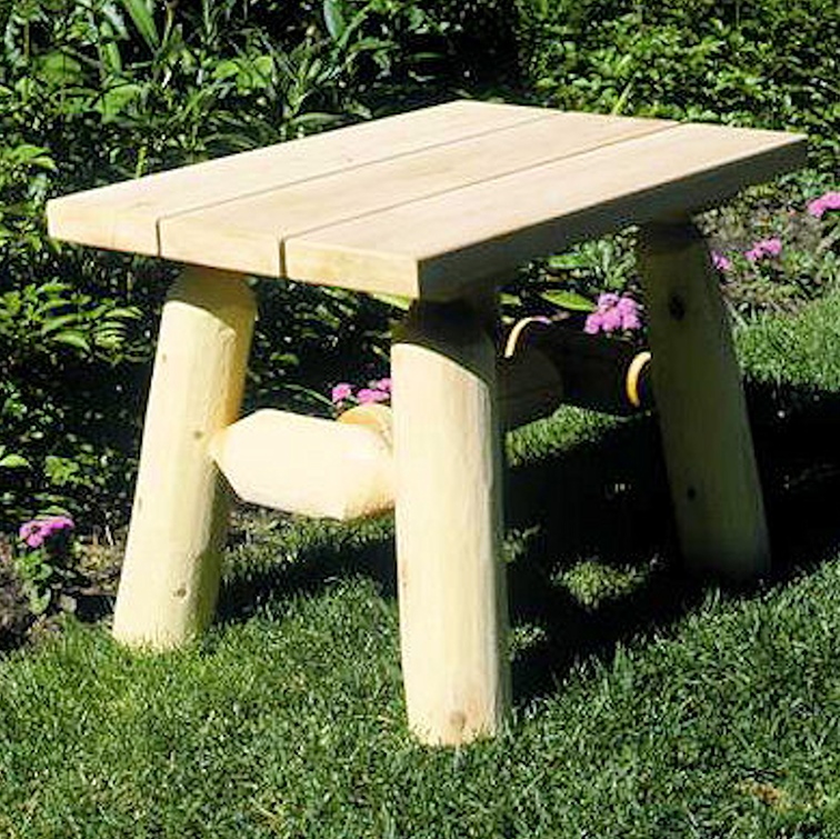 Cedar Wood Log-Style End Table – CedarwoodFurniture.com