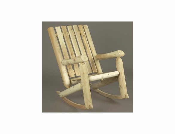 Cedar Wood Log-Style High-Back Rocking Chair