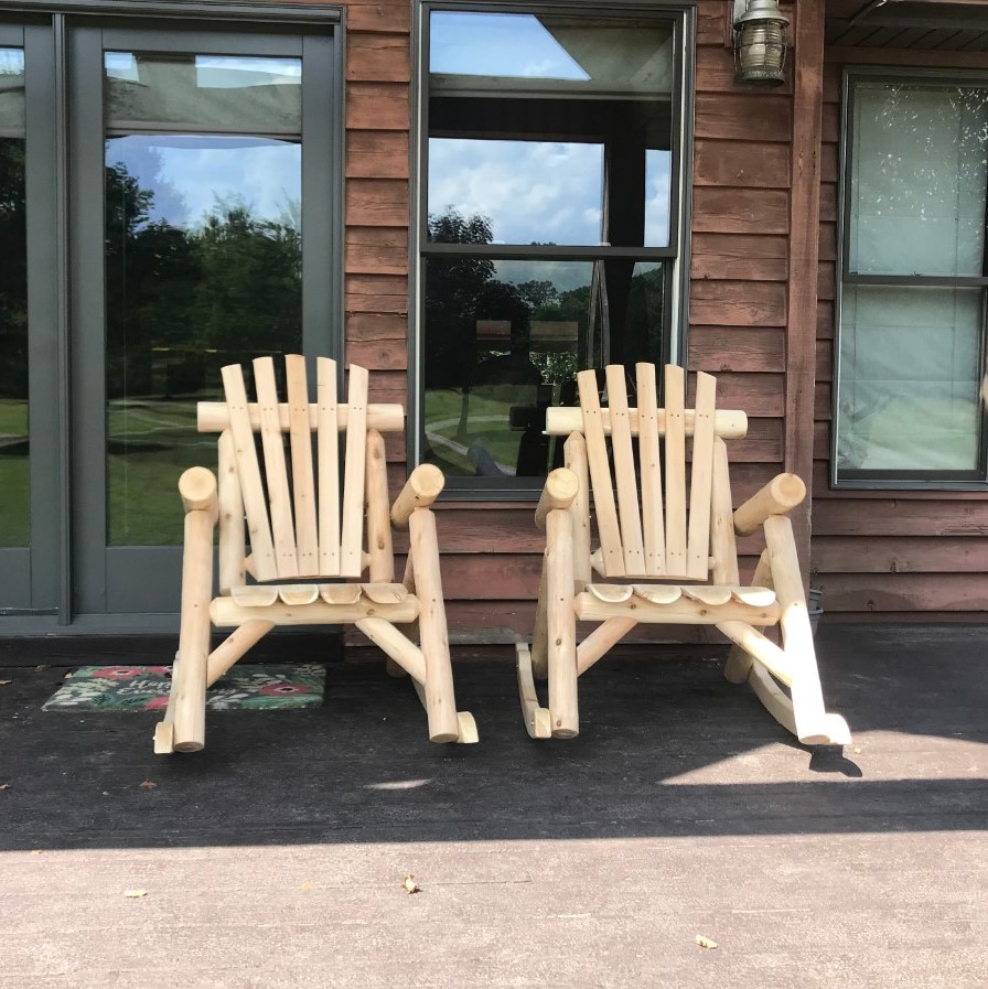 Cedar Wood Log-Style Rocking Chair