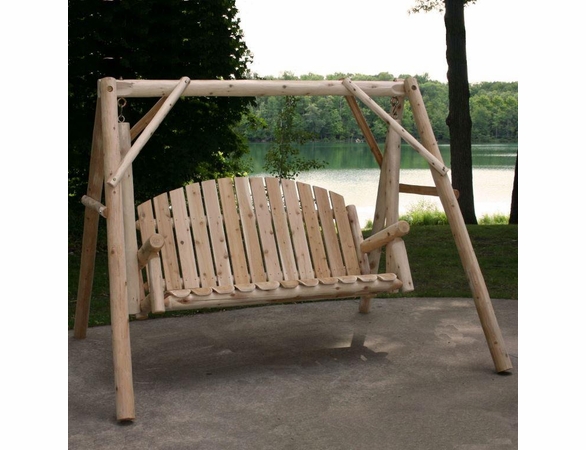 Cedar Wood Log-Style Swing Set – CedarwoodFurniture.com