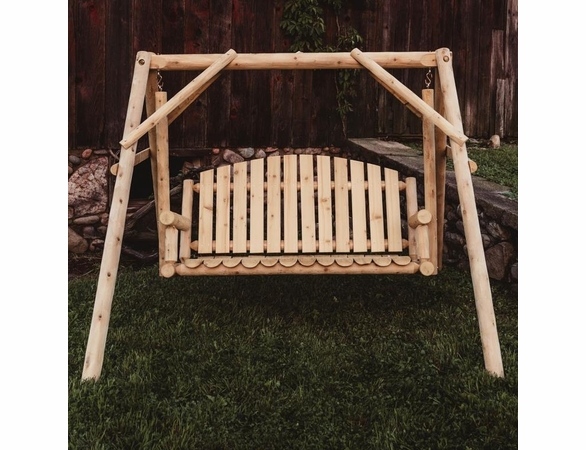 Cedar Wood Log-Style Swing Set – CedarwoodFurniture.com