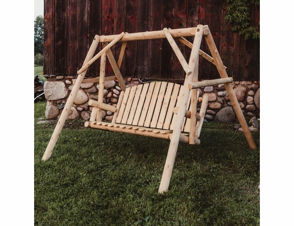 Cedar Wood Log-Style Swing Set – CedarwoodFurniture.com