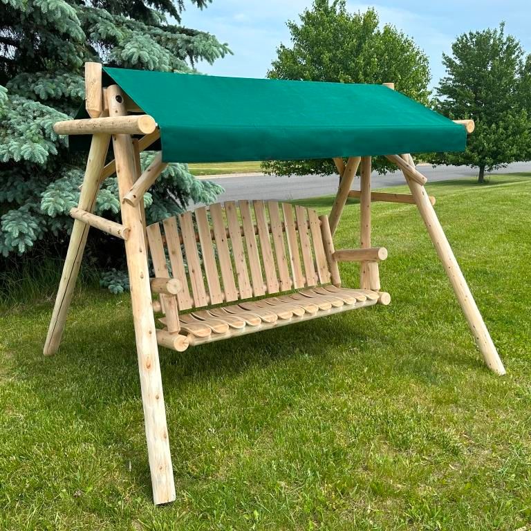 Cedar Wood Log-Style Swing Set – CedarwoodFurniture.com