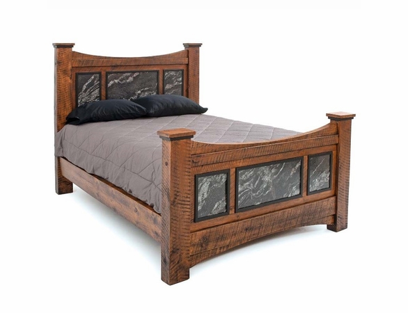 Raven Collection Bedroom Suite with Armoire - Rough Cut