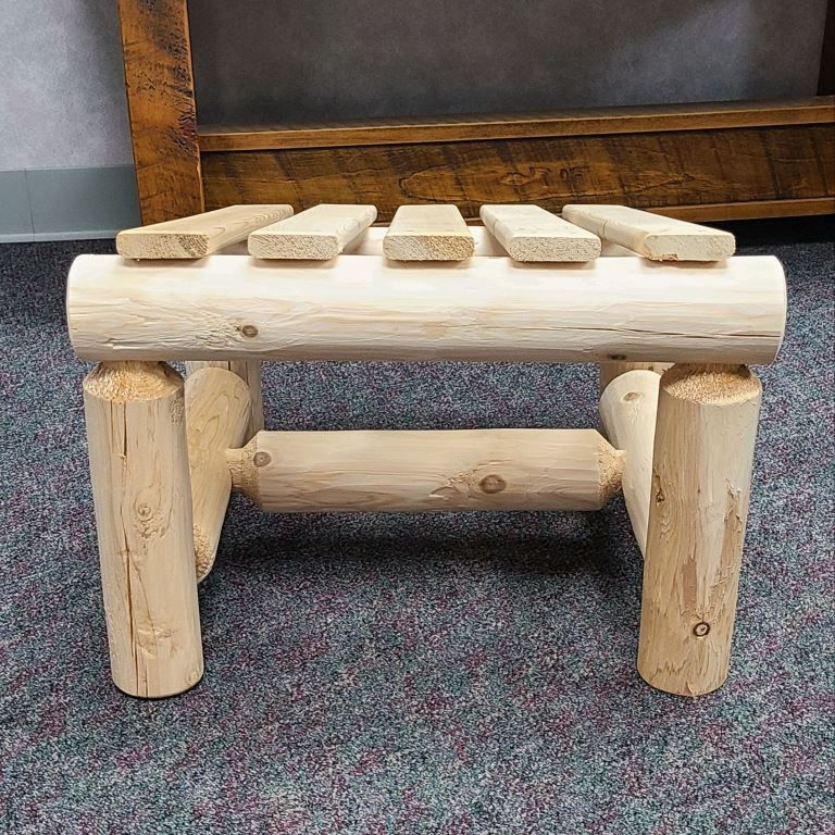 Rustic Log Cedar Ottoman - American Made