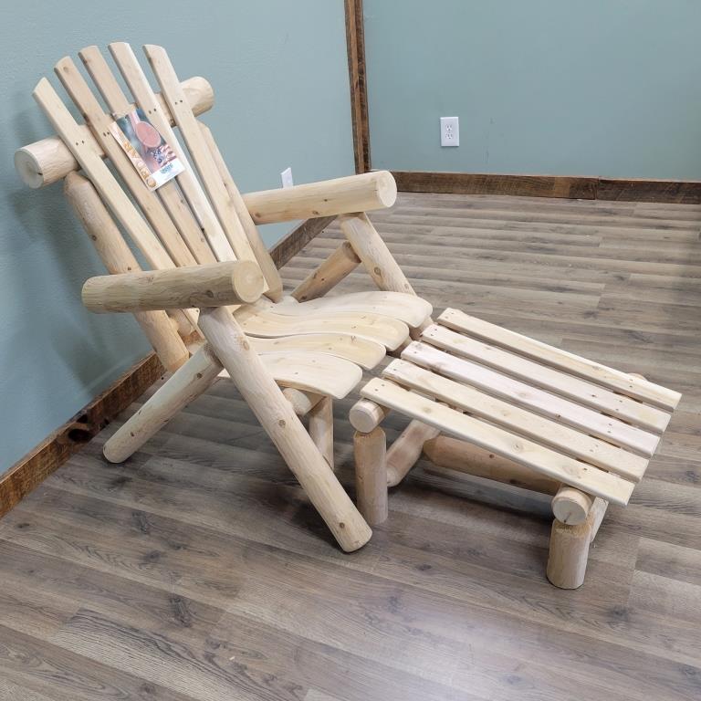 Rustic Log Cedar Ottoman - American Made