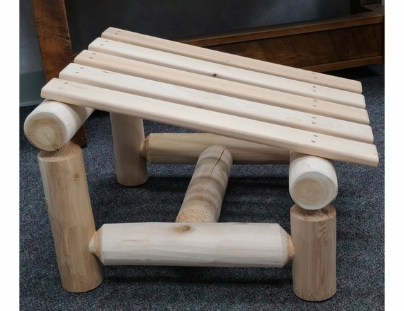 Rustic Log Cedar Ottoman - American Made
