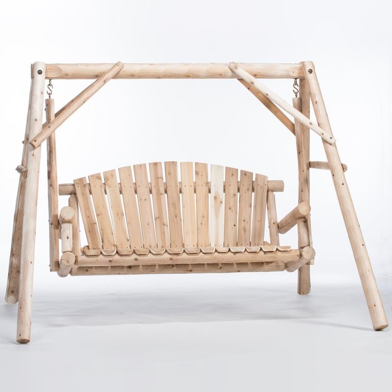 Rustic Log Cedar Timberland 5' Swing Set|Partly Assembled