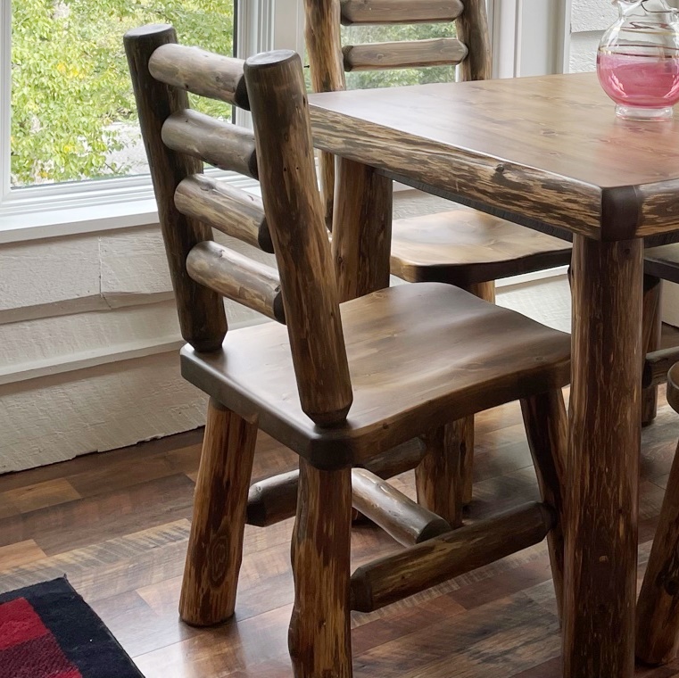 Cabin Collection Ladderback Dining Chair - Rustic Log Style