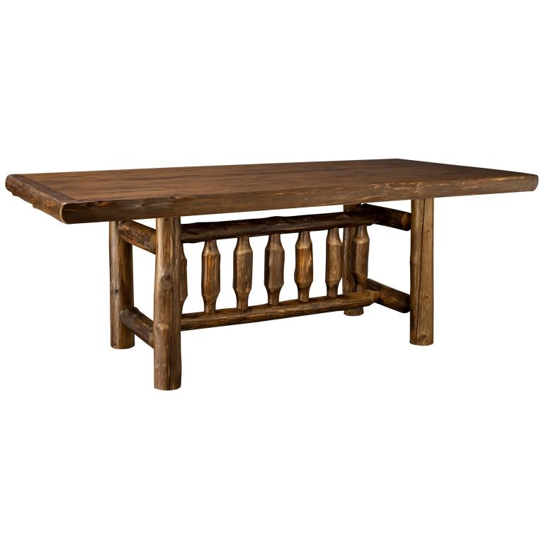 Cabin Collection Rectangle Picket Dining Table - Rustic Log Style