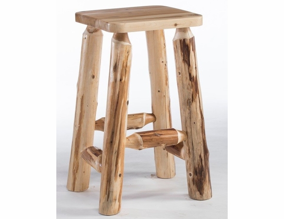 Cabin Collection Simple Bar Stool - Rustic Log Style